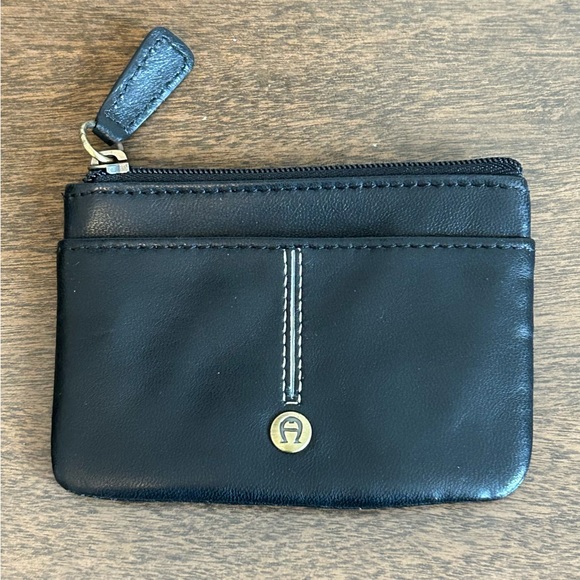 Etienne Aigner | Bags | Etienne Aigner Black Lamb Skin Small Id Card ...